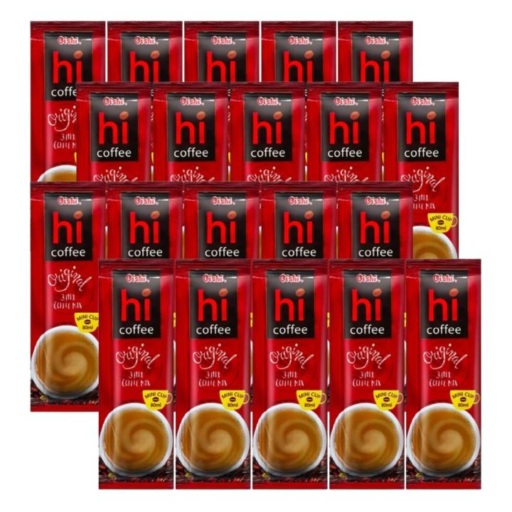 Oishi Hi-Coffee Original 3-In-1 Coffee Mix-Mini Cup 10G x 20 - Pack of ...
