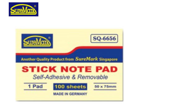 SQ-6656 Suremark Stick Note Pad - 6 pads/pkt (50mm x 75mm) | Lazada ...