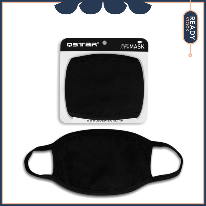 Washable Plain Black Face Mask – Reusable Half Cover | Topeng Muka ...