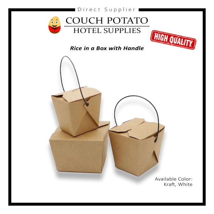 10pcs Rice in a Box with Handle Chinese Takeout box handle Noodles ...