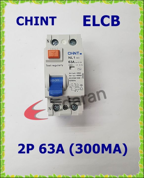 CHINT 2P 63A ELCB / RCCB (NL1-63) - 30MA , 100MA , 300MA | Lazada