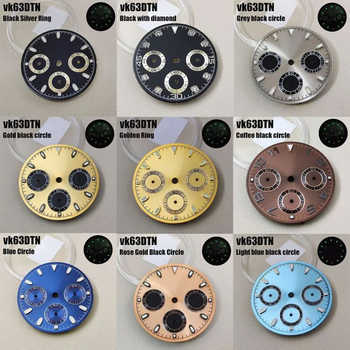 VK63 Dial Panda Dial Luminous Dial Suitable For 39Mm Case Quartz Watch ...