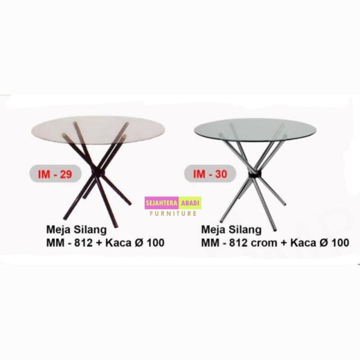 Meja bulat kaca meja makan kaca meja serbaguna im3930 meja cafe meja ...