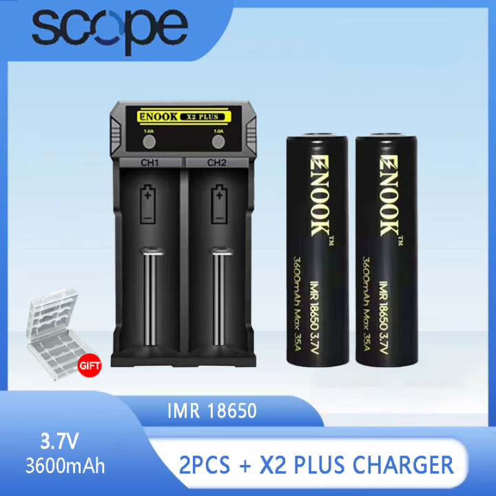 （Ready Stock）Enook Battery 18650/21700 Lithium Rechargeable Battery 3 ...