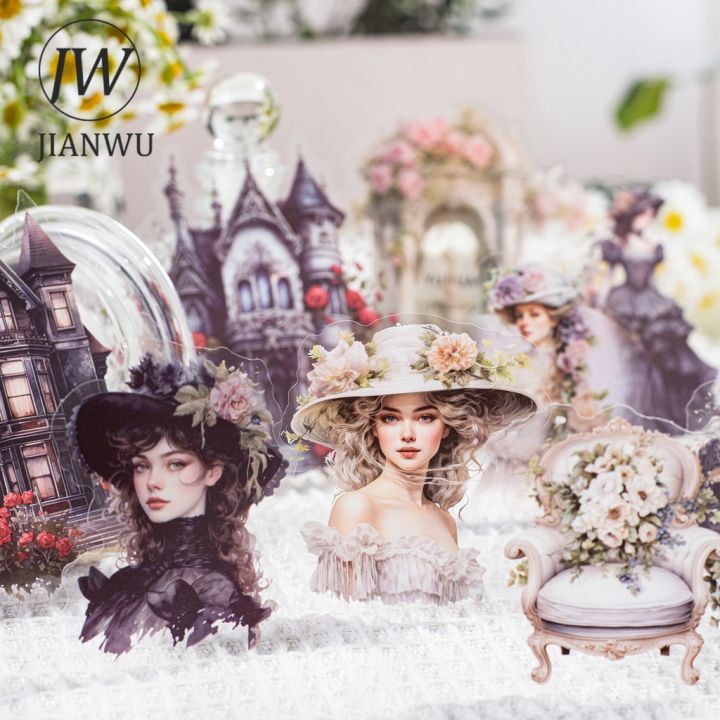 JIANWU ชุดในสวนอลิซ30แผ่นวัสดุแนววินเทจสติกเกอร์สัตว์เลี้ยงสร้างสรรค์ ...