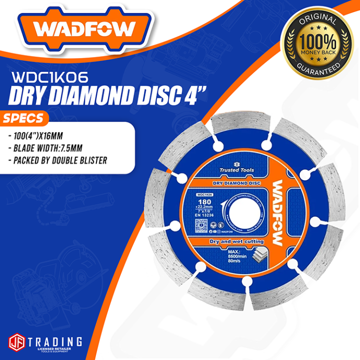 WADFOW Dry Diamond Disc 4" Inch 100mm Dry & Wet WDC1K09 ♦JF TRADING♦ ...