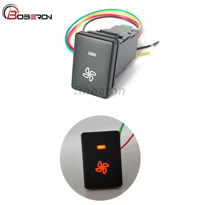 Car Orange LED Light Exhaust Vent Fan Switch On Off Push Switch Button ...