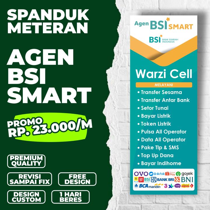 Spanduk agen BSI smart / banner agen BSI smart / Xbanner Standing ...