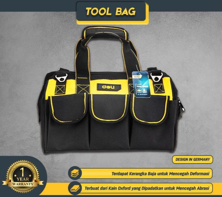 Deli Tool Bag / Tas Simpan Perkakas Multifungsi Bahan Kuat EDL430113 ...