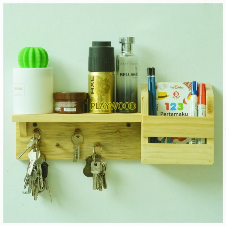 Rak Dinding Kayu Gantungan Kunci Key Holder Kapstok | Lazada Indonesia