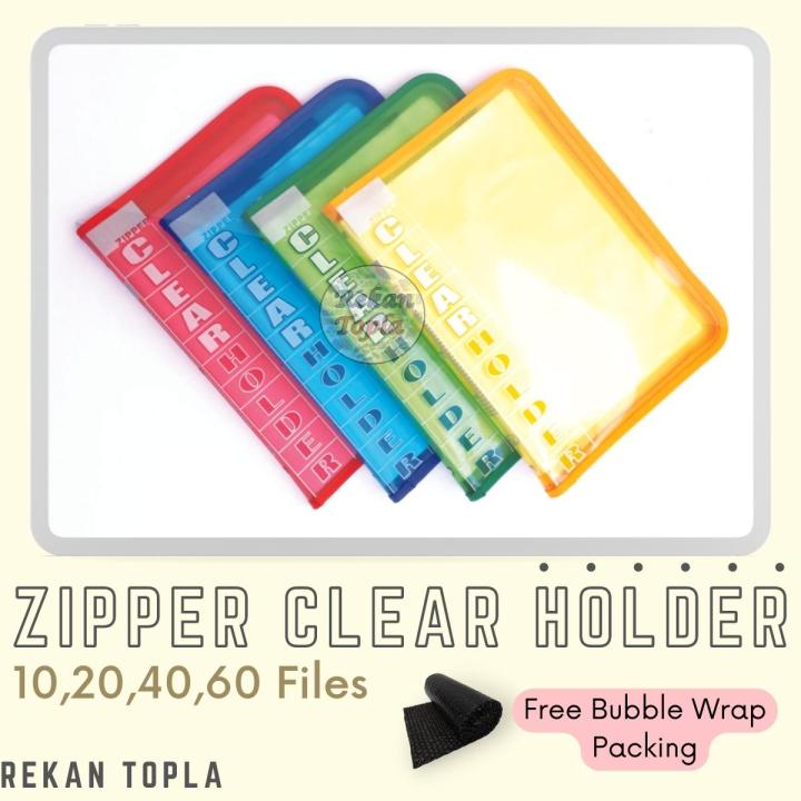 Map Dokumen Folio Warna-Warni Resleting Isi 10 , 20 , 40 , 60 lembar/ Map Plastik Dokumen ...