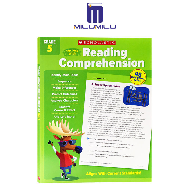 Scholastic Success with Reading Comprehension Grade 5 Paperback Coloring Workbook by Scholastic ...