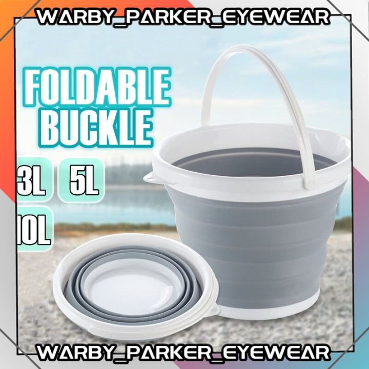 3L/5L/10L Portable Folding Bucket Collapsible Pail Water Container with Handle Car Washing ...
