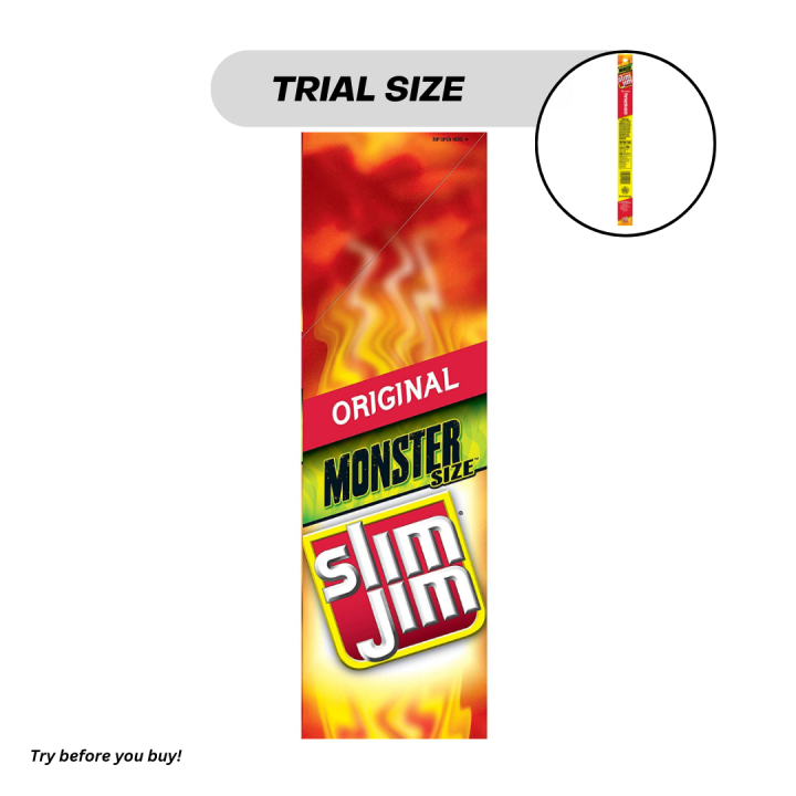 Trial Size Slim Jim Original GIANT Slim Smoked Snack Meat Stick, 0.97 ...