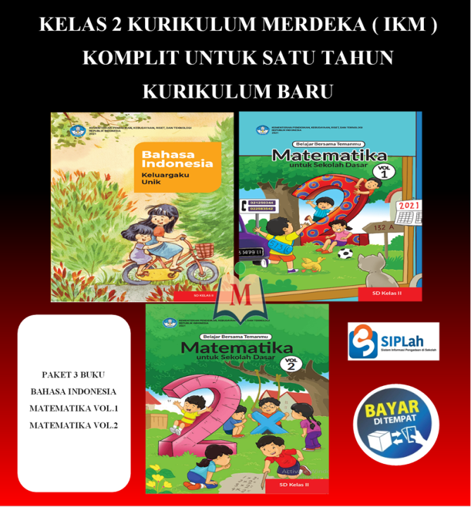 kelas 2 set paket isi 3 Buku IKM Kurikulum Merdeka ( Bahasa Indonesia, Matematika vol.1, dan ...