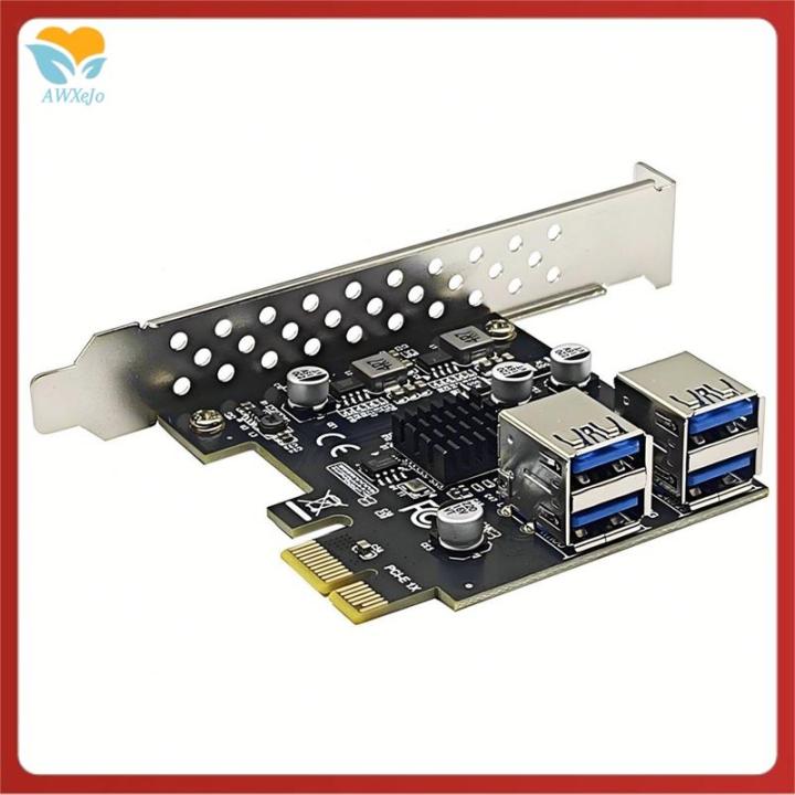 PCI-E 1X to 4 Port USB 3.0 Expansion Card USB3.2 GEN1 5Gbps PCI Express PCIe USB 3.0 HUB Adapter ...
