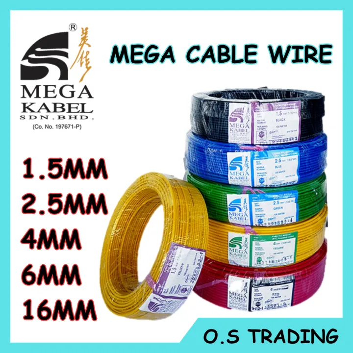 MEGA Kabel PVC Cable 1.5MM 2.5MM 4MM 6MM | Insulated 100% Pure Copper ...