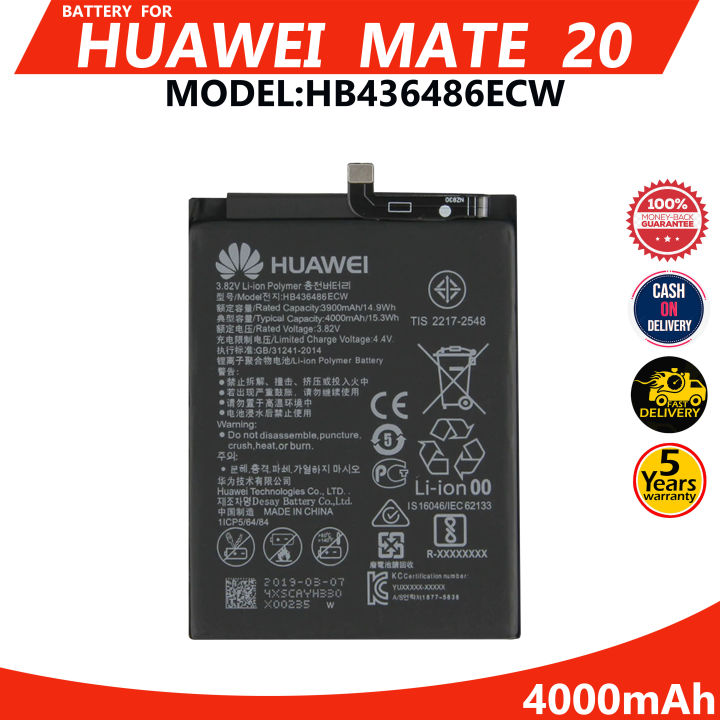 Huawei Mate 20 Battery Model:HB436486ECW Li-ion Polymer 100%Original ...