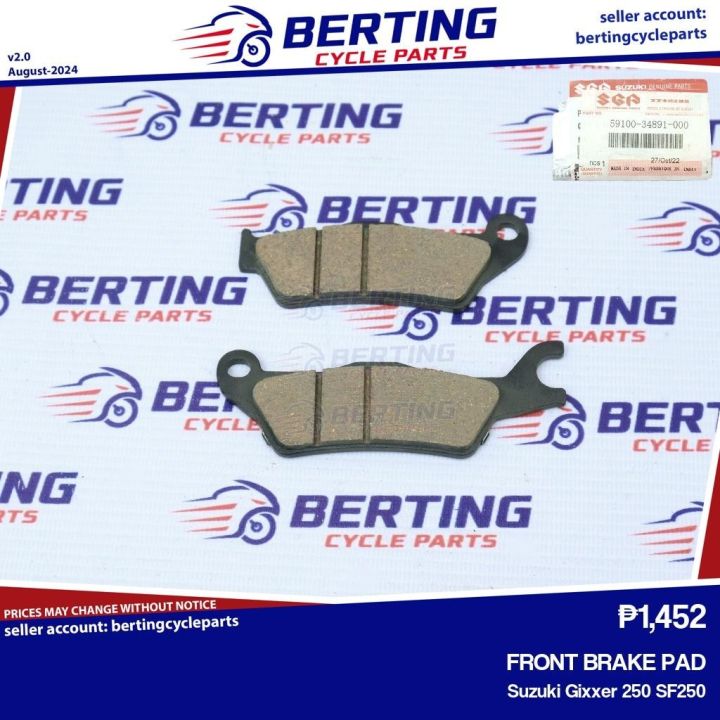 SGP FRONT BRAKE PAD Suzuki Gixxer 250 SF250 Genuine 59100-34891-000 ...