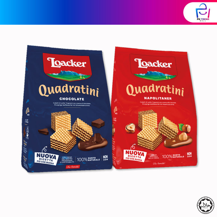 Loacker Quadratine Wafer Cube (Napolitaner / Chocolate) 125g | Lazada