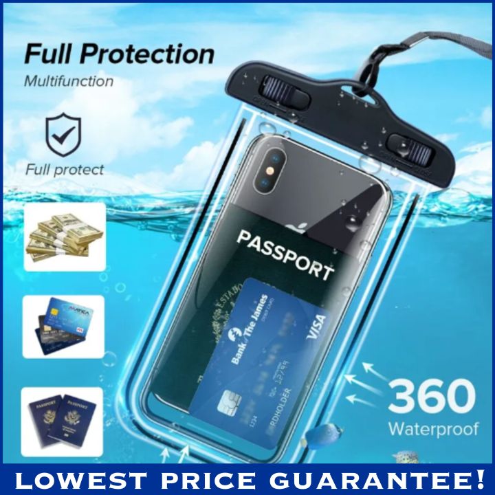 WATERPROOF PHONE CASE TRANSPARENT COVER POUCH FOR UNDERWATER USE FOR ...