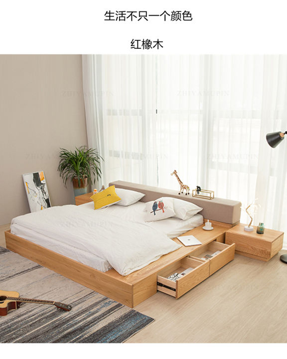 AL Luxury MUJI solid wood Japanese tatami bedframe with storage side ...