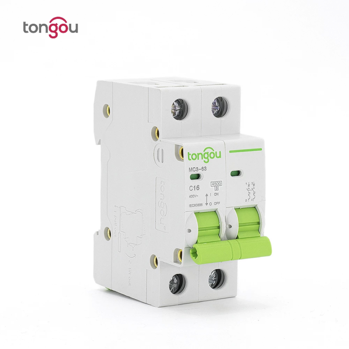 MCB AC 2P 63A 110V 220V 415V 4.5KA Curve C Miniature Circuit Breaker ...