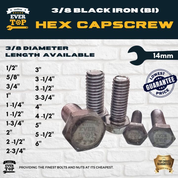 3/8 (16TPI) BLACK IRON (BI) HEX BOLT | HEXAGONAL BOLT | ORDINARY LOCAL ...