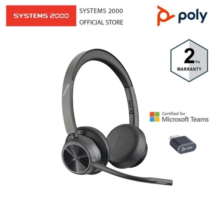 POLY VOYAGER 4320-M, MICROSOFT TEAMS, USB-C Headset +BT700 dongle ...