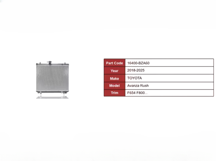 Toyota Rush Radiator/2018-Present/3rd Generation/Cooling Fan/Car Fan ...