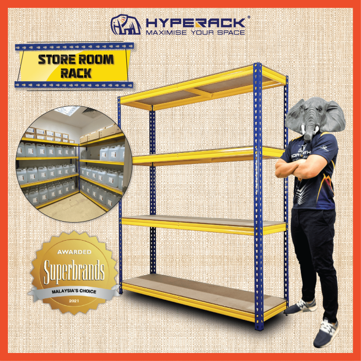 🐘 HYPERACK™️ Adjustable 4 Tier Metal Boltless Rack Rak Dapur Rack Shelf ...
