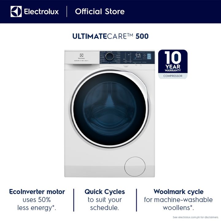 ♜Electrolux EWF8024P5WB 8.0 kg Eco-Inverter UltimateCare 500 Front Load ...