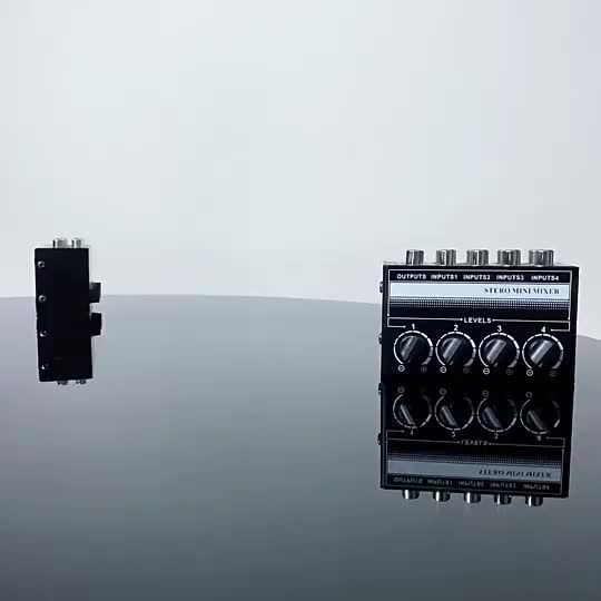 Professional 4 way sound card mixer live recording studio RCA 4-in ...