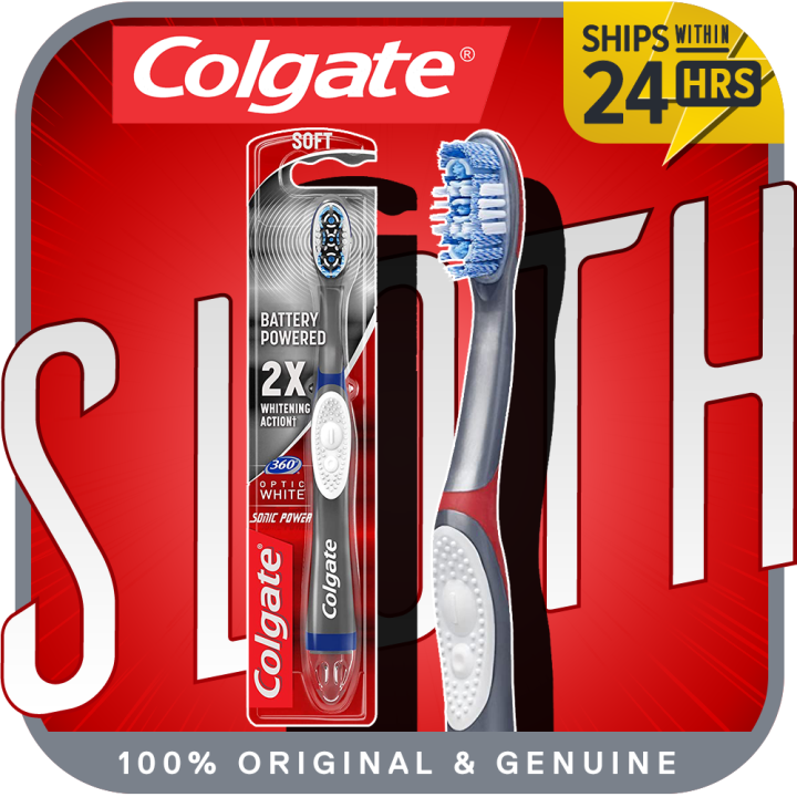 Colgate, 360 Optic Sonic Battery Power Toothbrush with Tongue and Cheek ...