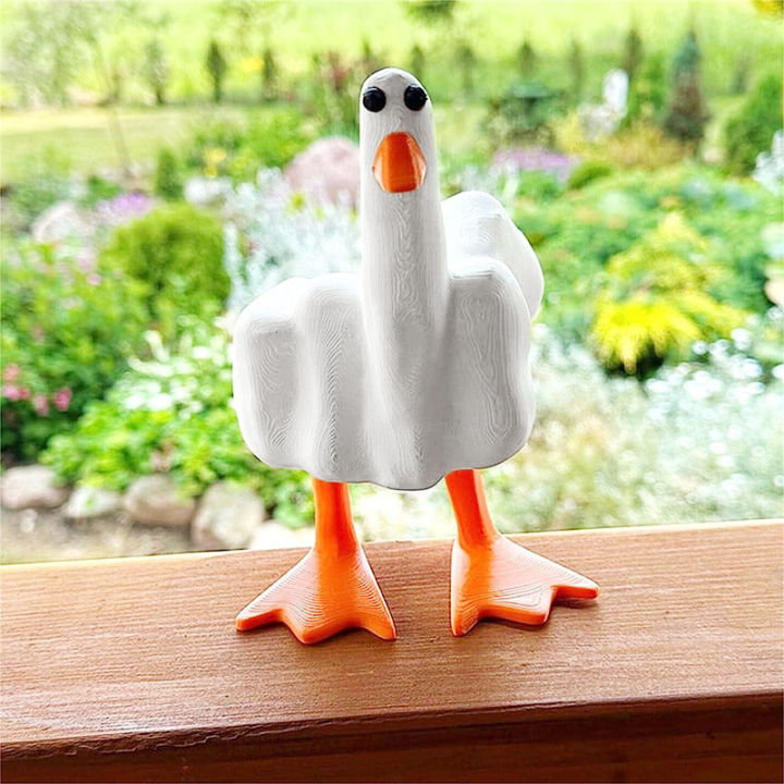 Pickmine 2023ใหม่อุปกรณ์ปาร์ตี้รูปปั้นสัตว์ในสวนนิ้วกลางเป็ดตลกตกแต่งรูปเป็ดรูปปั้นศิลปะกลางแจ้ง ...