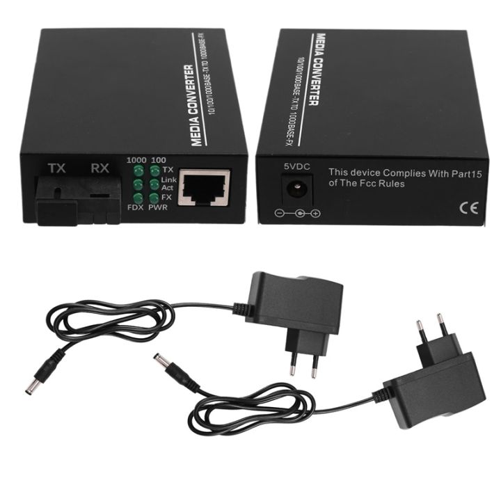 【eryu01】Gigabit Ethernet Switch Transceiver 1 Pair Fiber Optic Single ...