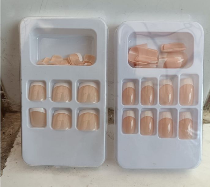 1 pasang kuku tangan + kuku kaki model manicure isi 24 pcs lengkap ...