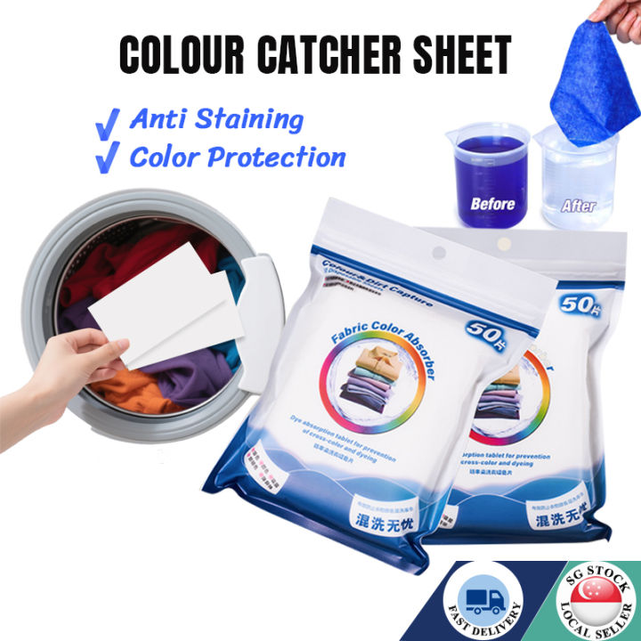 🇸🇬 Laundry Colour catcher sheet/Colour Absorber Sheet /Color & Dirts ...