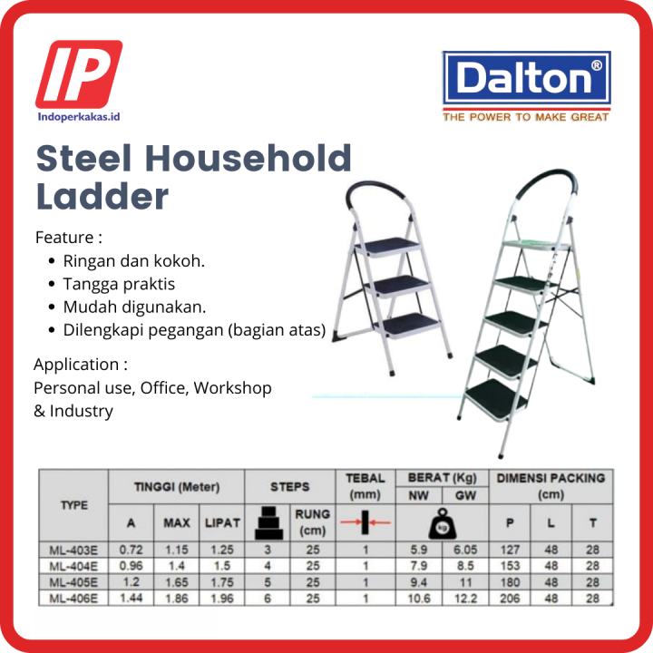 Tangga Lipat Dalton Steel Household Ladder 0,5 - 1,4 Meter | Lazada Indonesia
