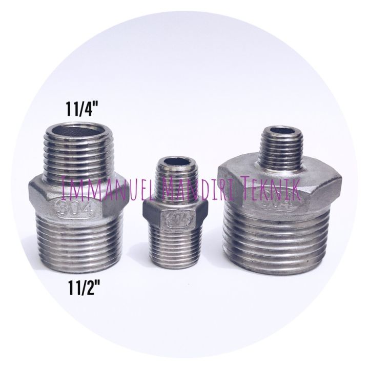Reducer nipple 1 1/2 x 1 1/4 / Double nepel stainless 1 1/2 x 1 1/4 ...