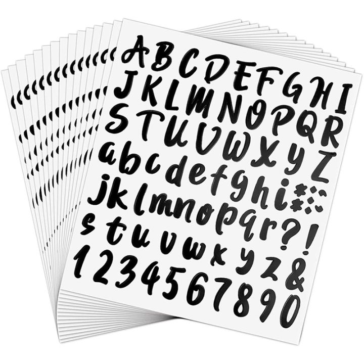 (DRGQ) 1080 Pieces 15 Sheets Self Adhesive Vinyl Letter Numbers ...