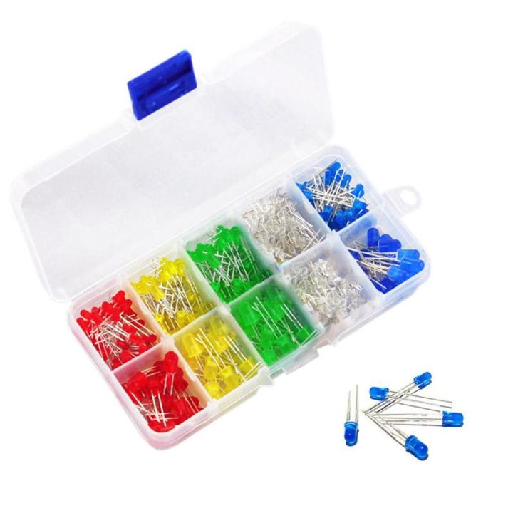 200 pcs 3mm 5mm LED Light diode White Yellow Red blue Green Assortment ...