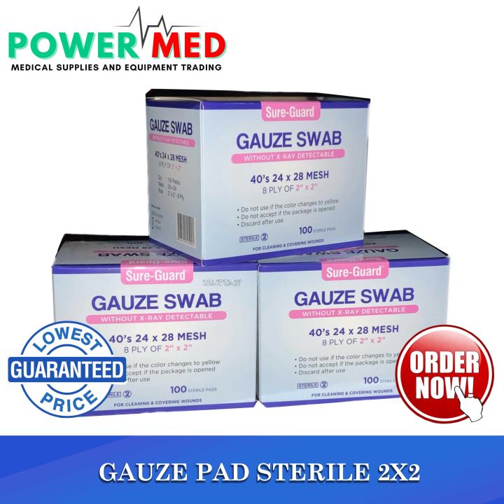 GAUZE PAD STERILE 2X2 PER BOX ( SURE-GUARD BRAND) ORIGINAL | Lazada PH