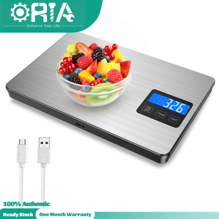 ORIA Digital Weighing Scale 15kg/1g Rechargeable Kitchen Scale High ...