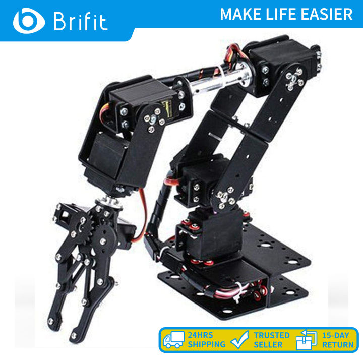 【Includes MG996 servo】Brifit 6DOF Robot Arm Gripper Kit 2mm Thick Aluminium Plate With Metal ...