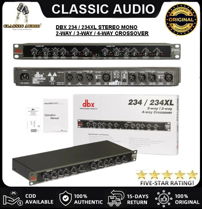 CLASSIC AUDIO DBX 234 / 234XL STEREO MONO / 2-WAY / 3-WAY / 4-WAY CROSSOVER (ORIGINAL) | Lazada PH