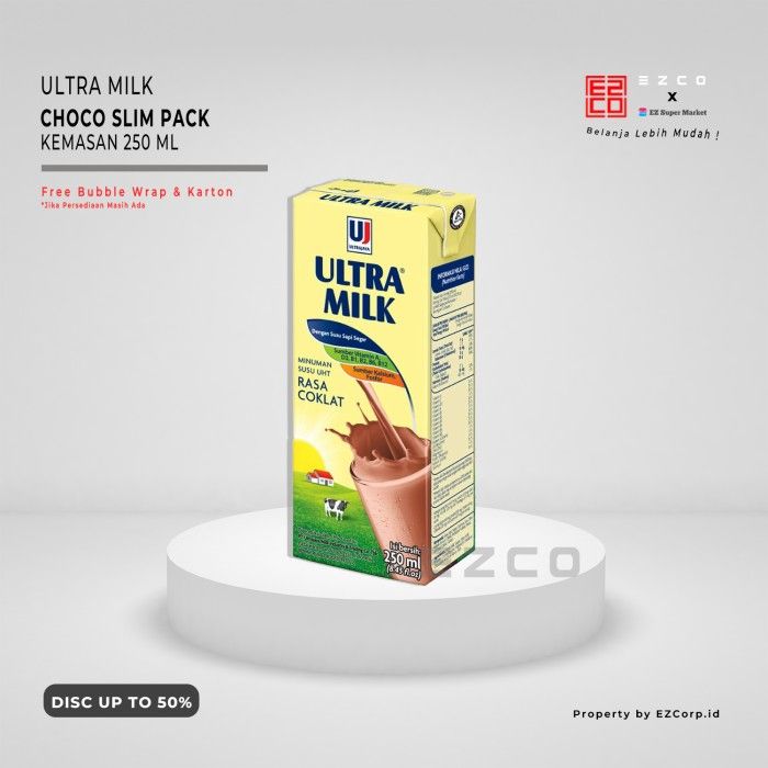 ULTRA MILK SUSU UHT SLIM RASA CHOCO KEMASAN 250 ML ( Susu Uht ...