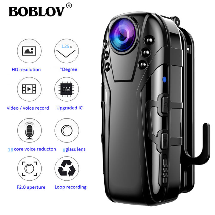 【Local Stock】BOBLOV L02 Body Mini Wearable Camera HD 1080P With Night ...