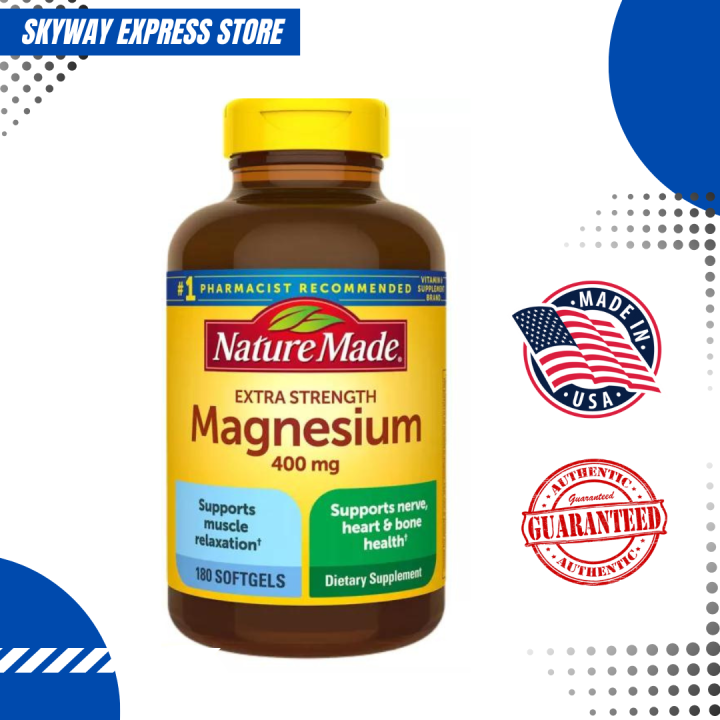 Nature Made Extra Strength Magnesium 400 mg., 180 Softgels Exp. Aug ...
