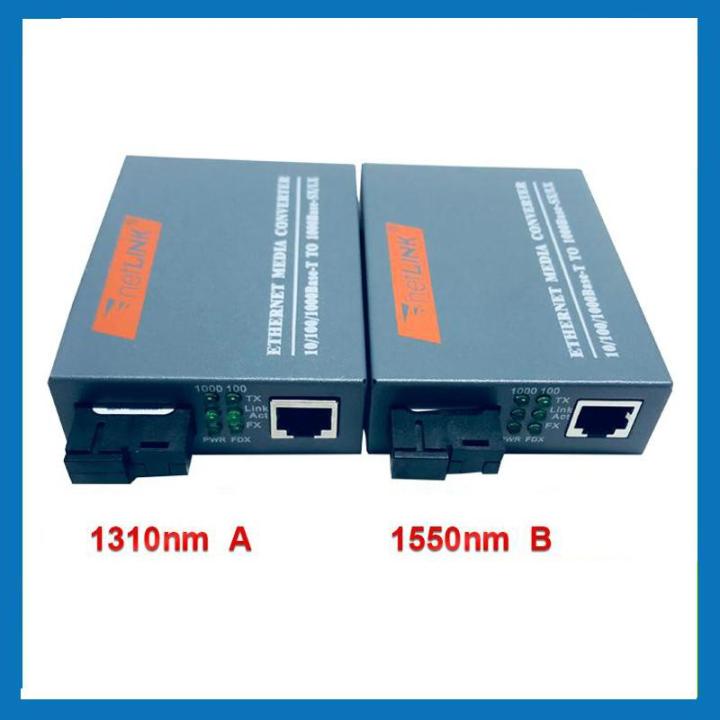 1 Pair HTB-GS-03 A&B Gigabit Fiber Optical Media Converter 1000Mbps Single Mode Single Fiber SC ...